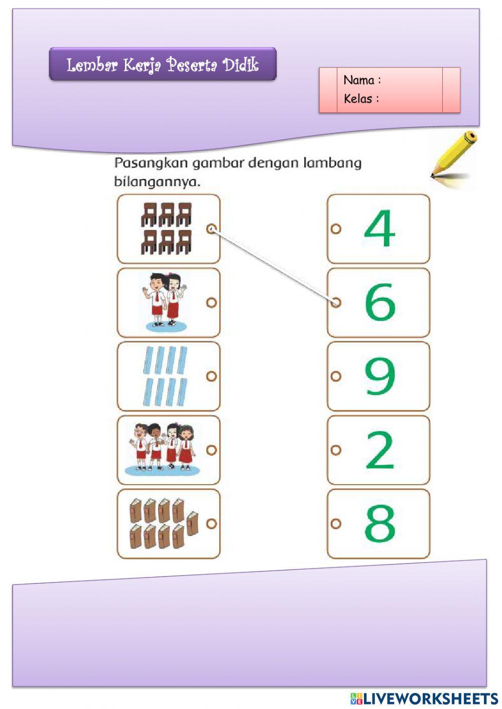 Menghitung banyak benda online activity | Live Worksheets
