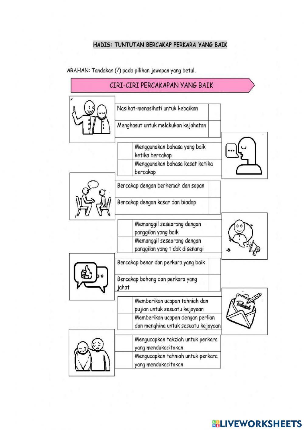 Bercakap baik worksheet | Live Worksheets