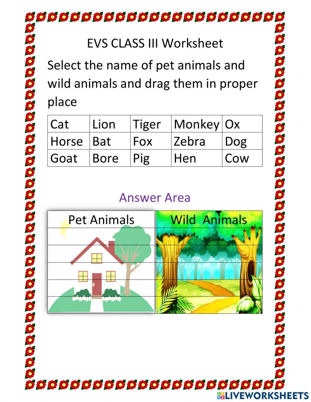 EVS-III Worksheet worksheet | Live Worksheets
