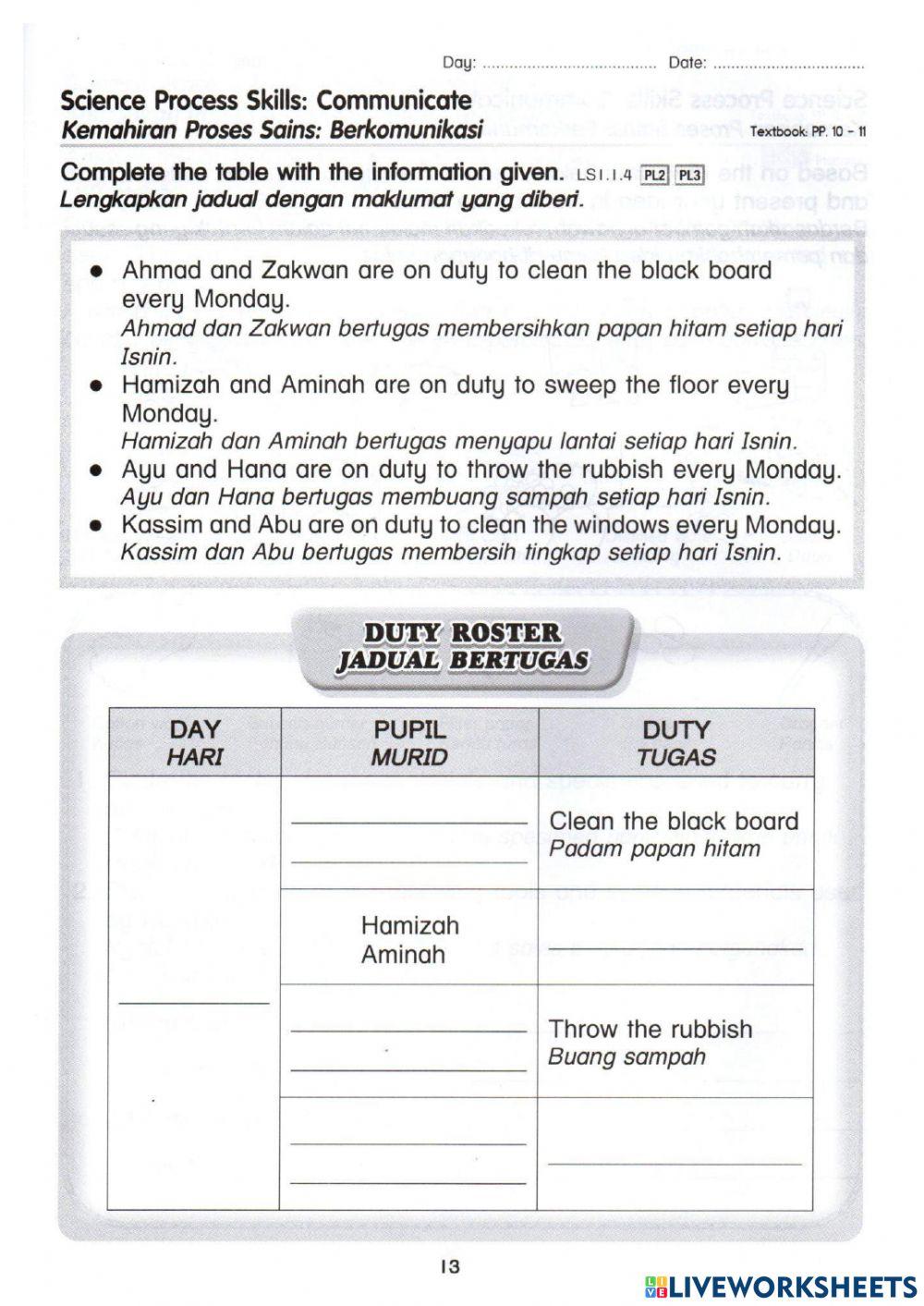 SCIENCE PROCESS SKILLS YEAR 2 3585628 | masozyra82 | Live