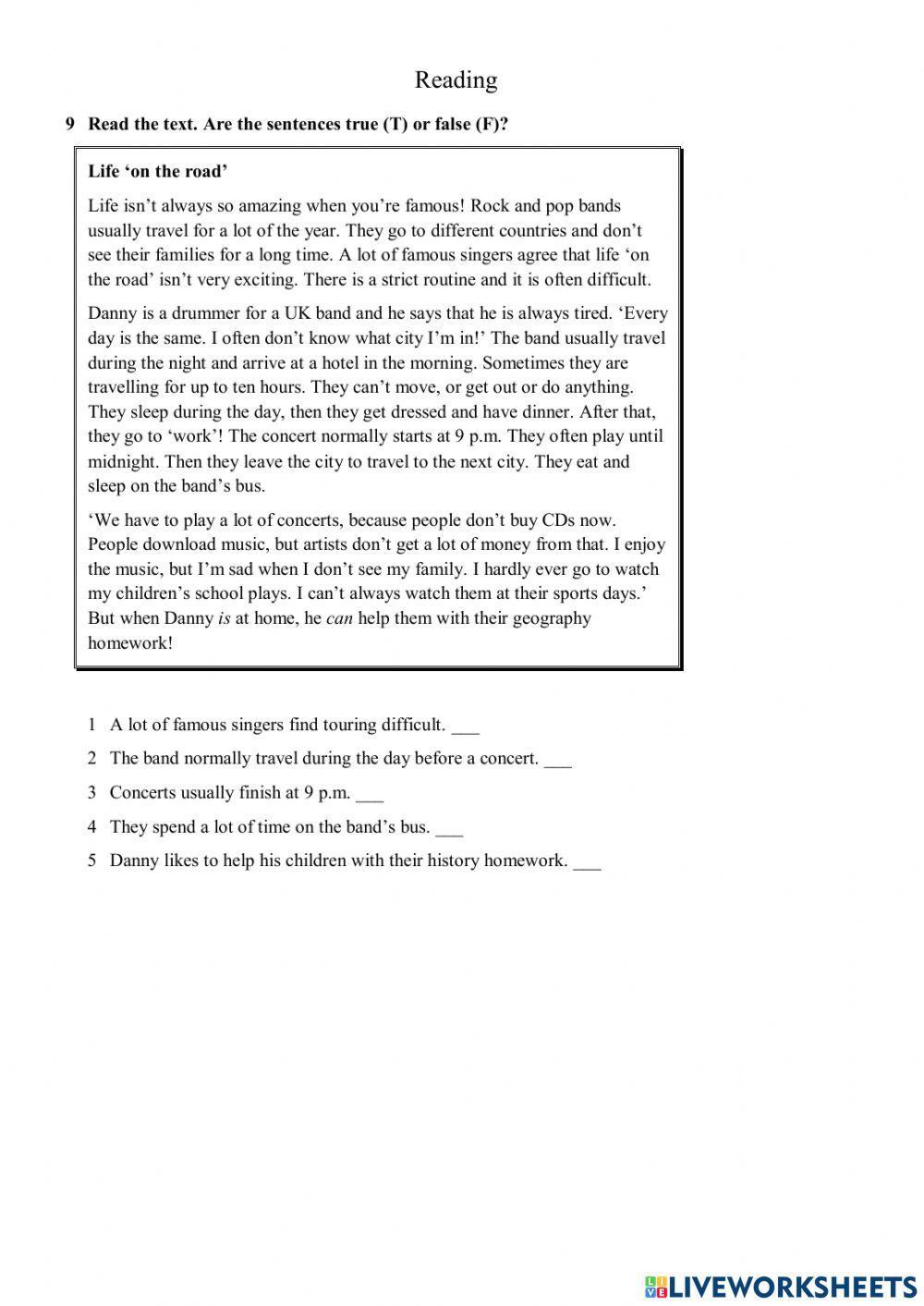 Solutions Elemantary Unit 2 Test worksheet | Live Worksheets