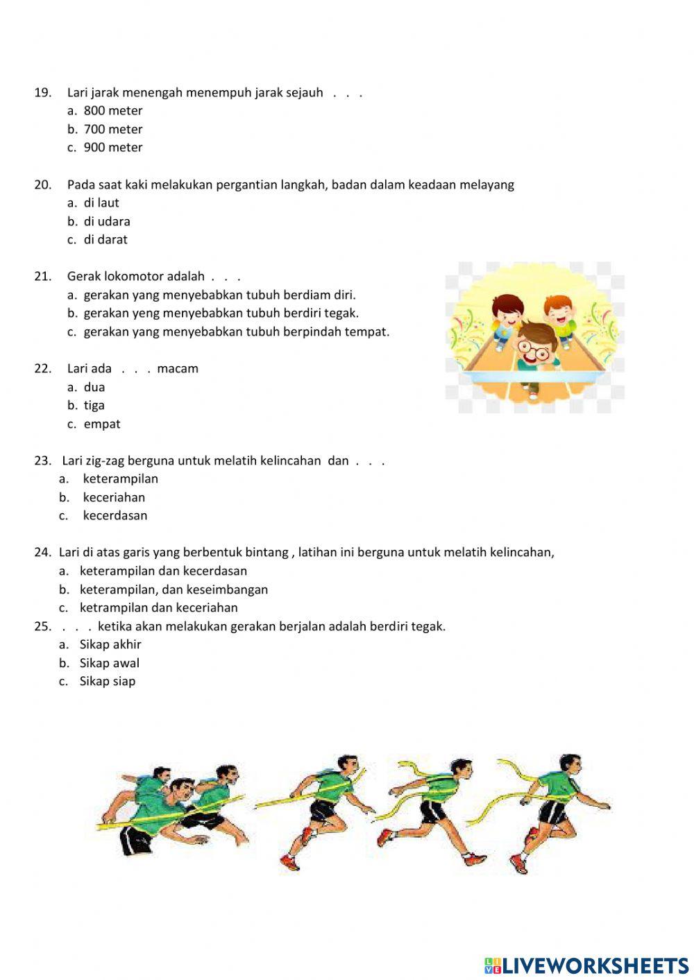 Gerakan Lokomotor activity | Live Worksheets