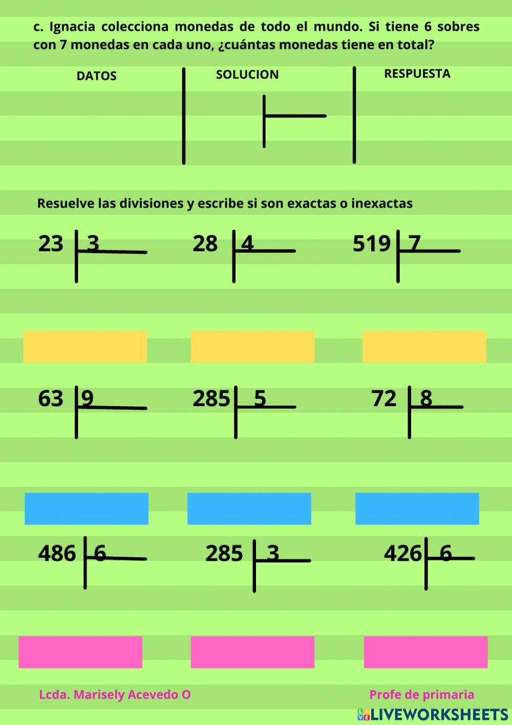 Divisiones | Free Interactive Worksheets | 1212724