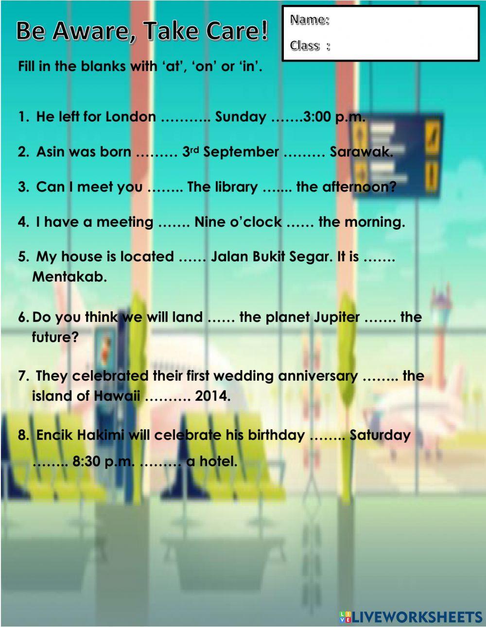 1213032 | Year 6 Unit 10 Be Aware, Take Care!