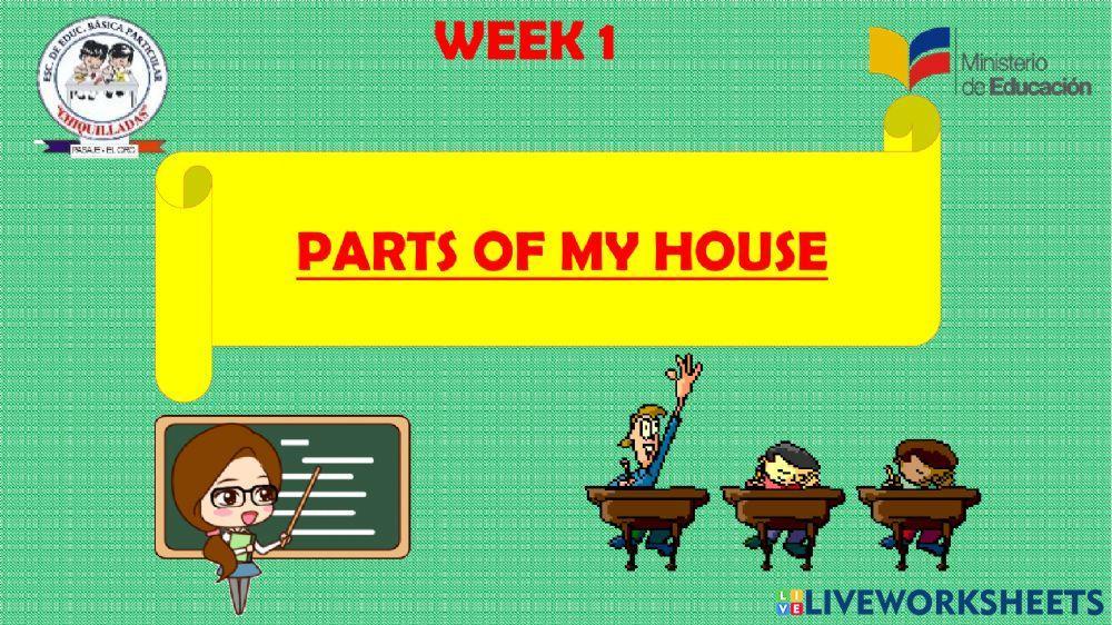Parts of my house worksheet | Live Worksheets