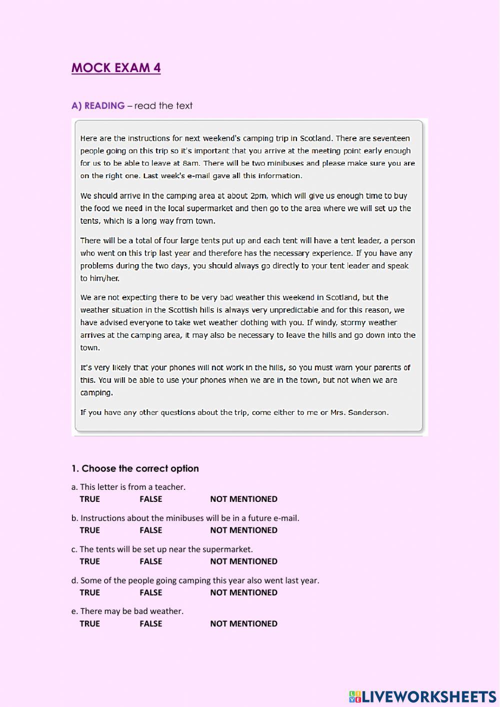 Practice online exercise for b1 | Live Worksheets