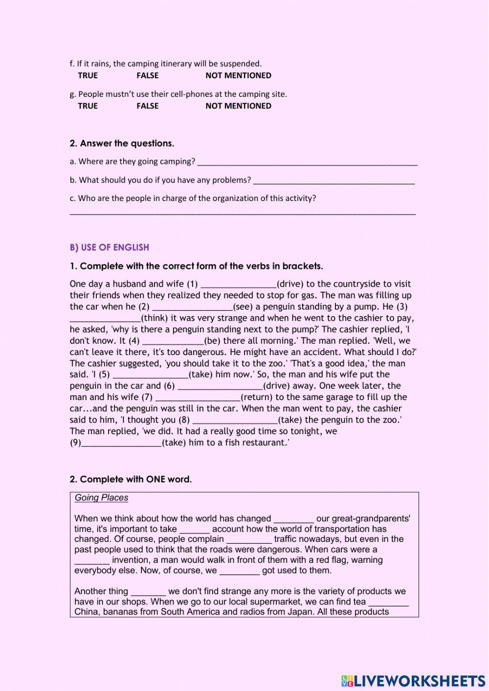 Practice online exercise for b1 | Live Worksheets