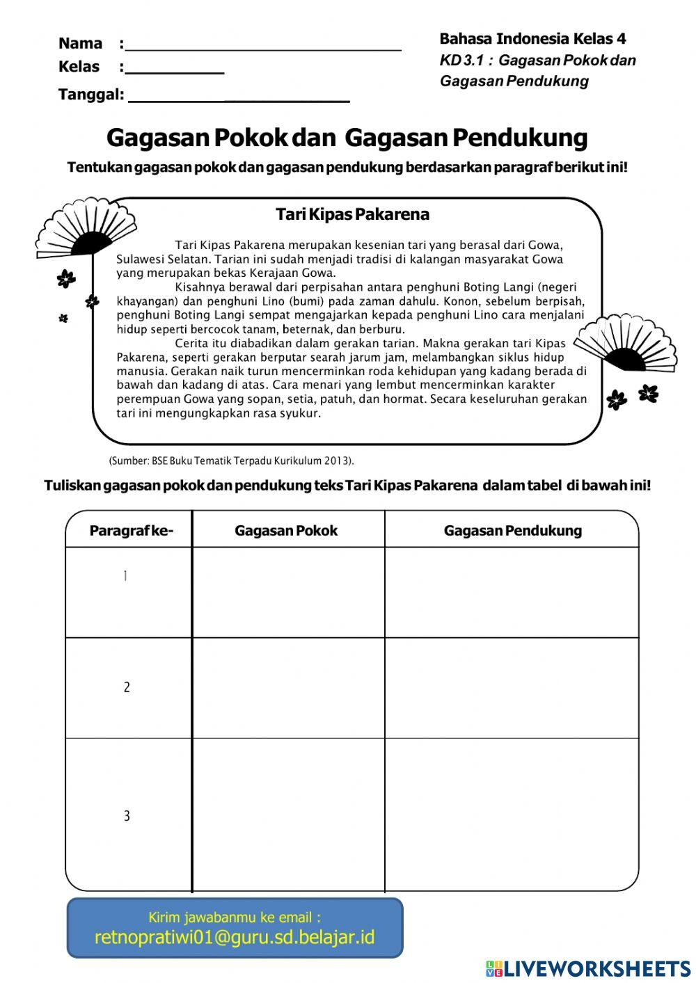 Menentukan Gagasan Pokok dan Gagasan Pendukung pada Teks