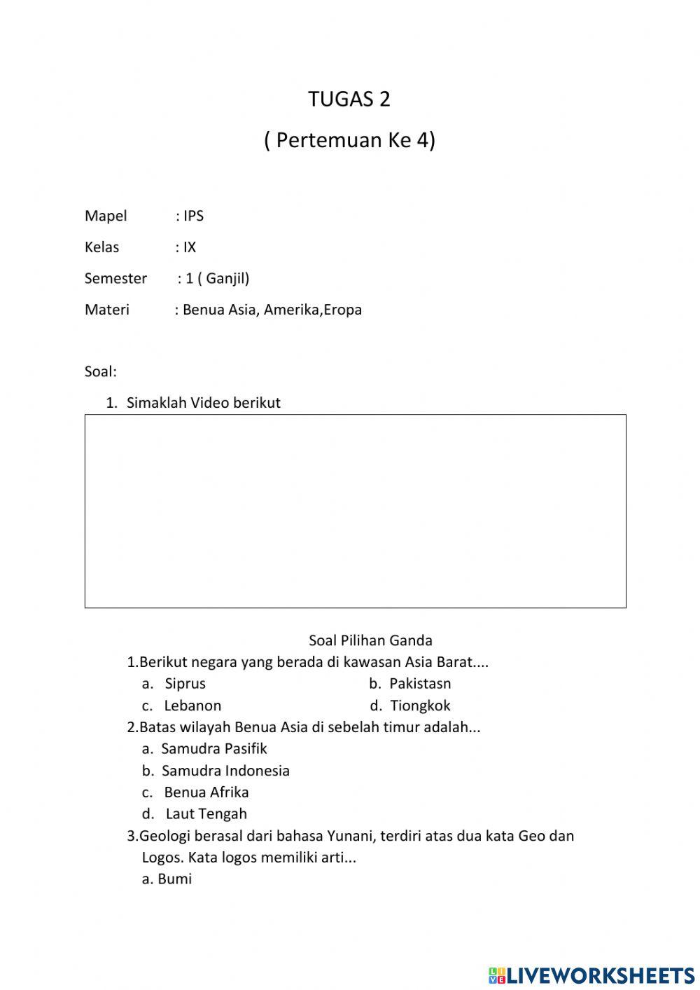 Tugas lks 4 worksheet | Live Worksheets