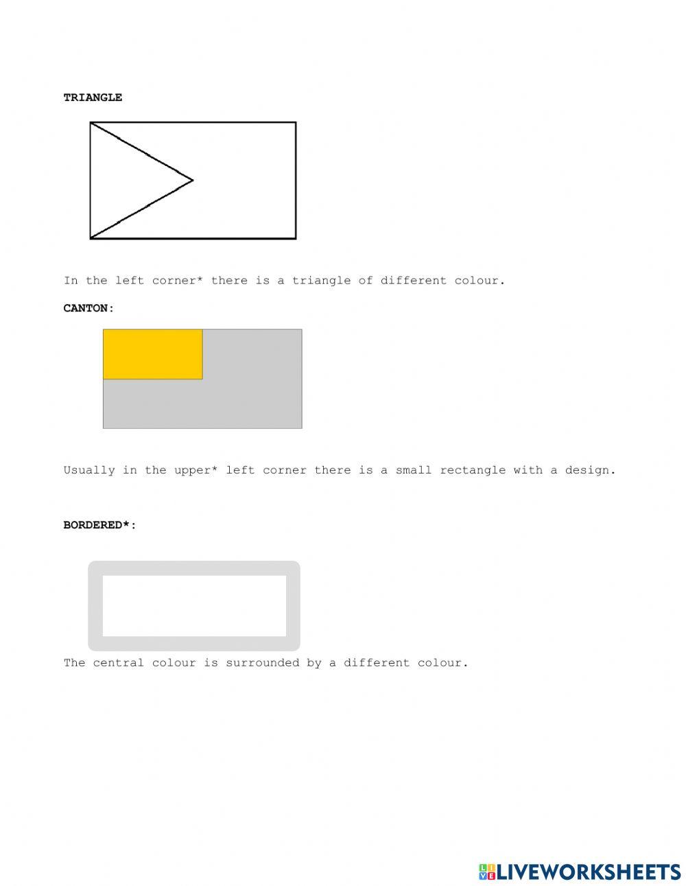 Types of flags worksheet | Live Worksheets