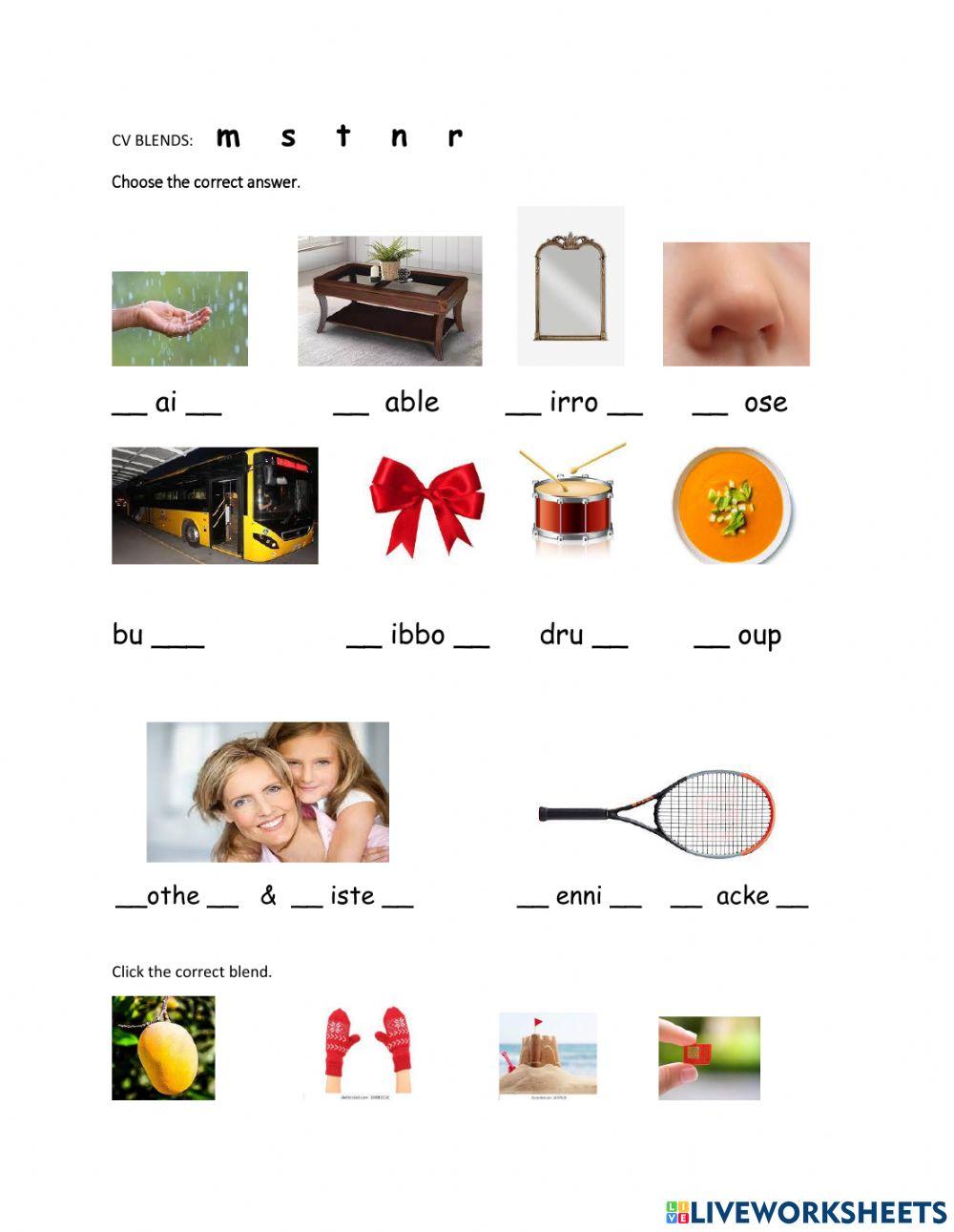 M-s-t-n-r worksheet | Live Worksheets