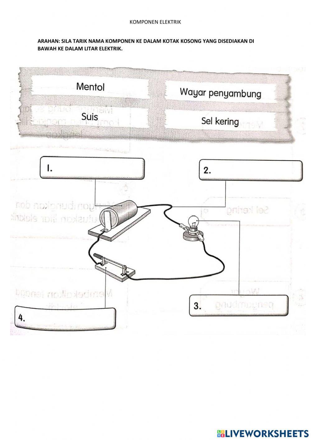 Komponen Elektrik interactive activity | Live Worksheets