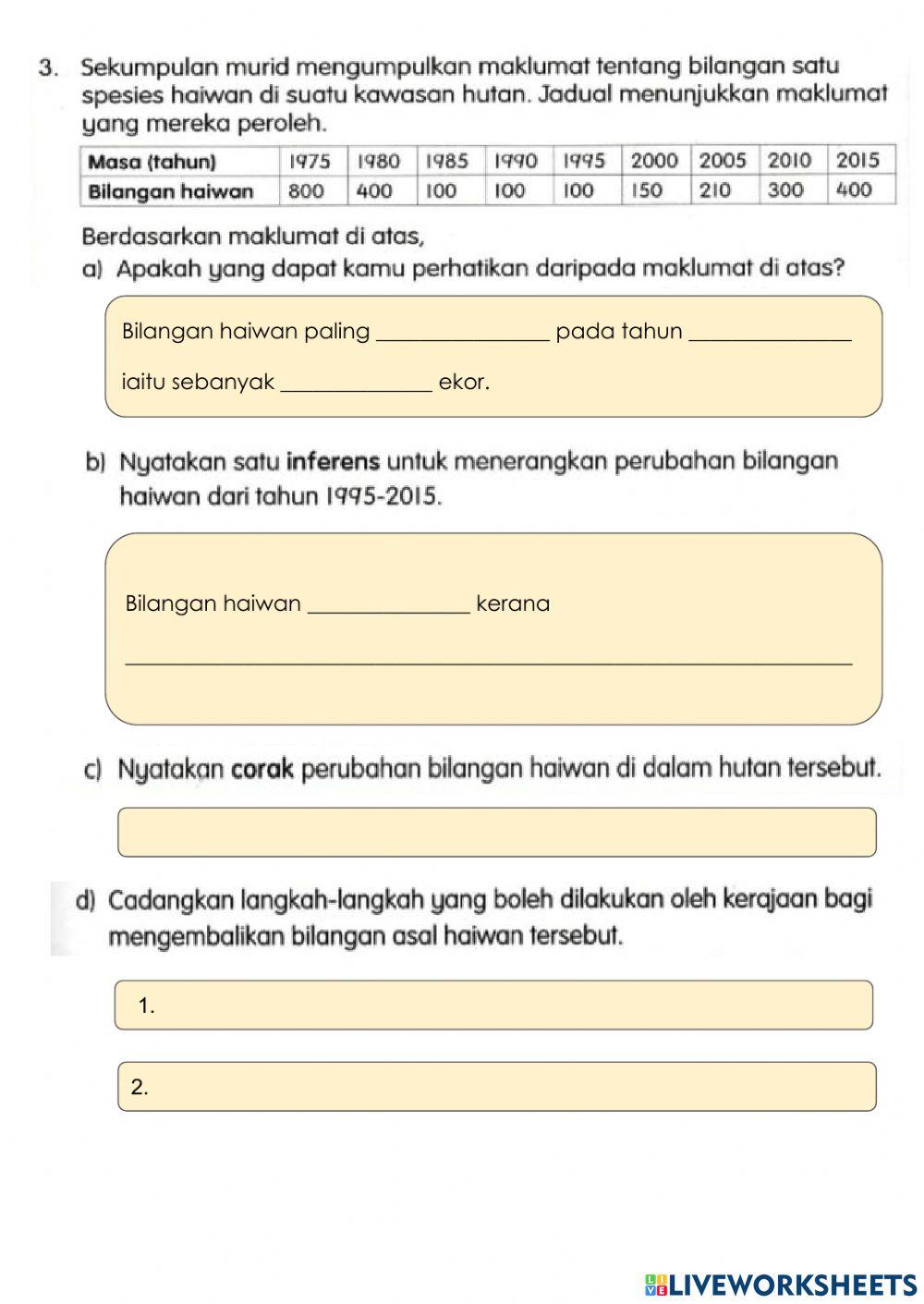 Pemeliharaan da… | Free Interactive Worksheets | 1215202