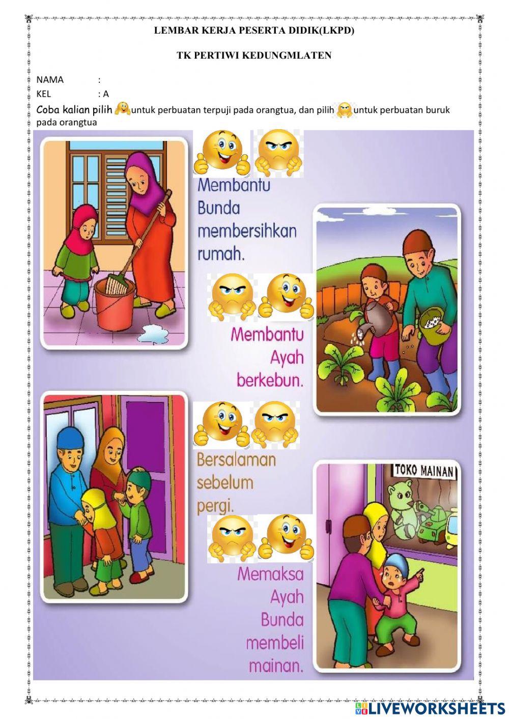 TK A tema lingkunganku interactive worksheet | Live Worksheets