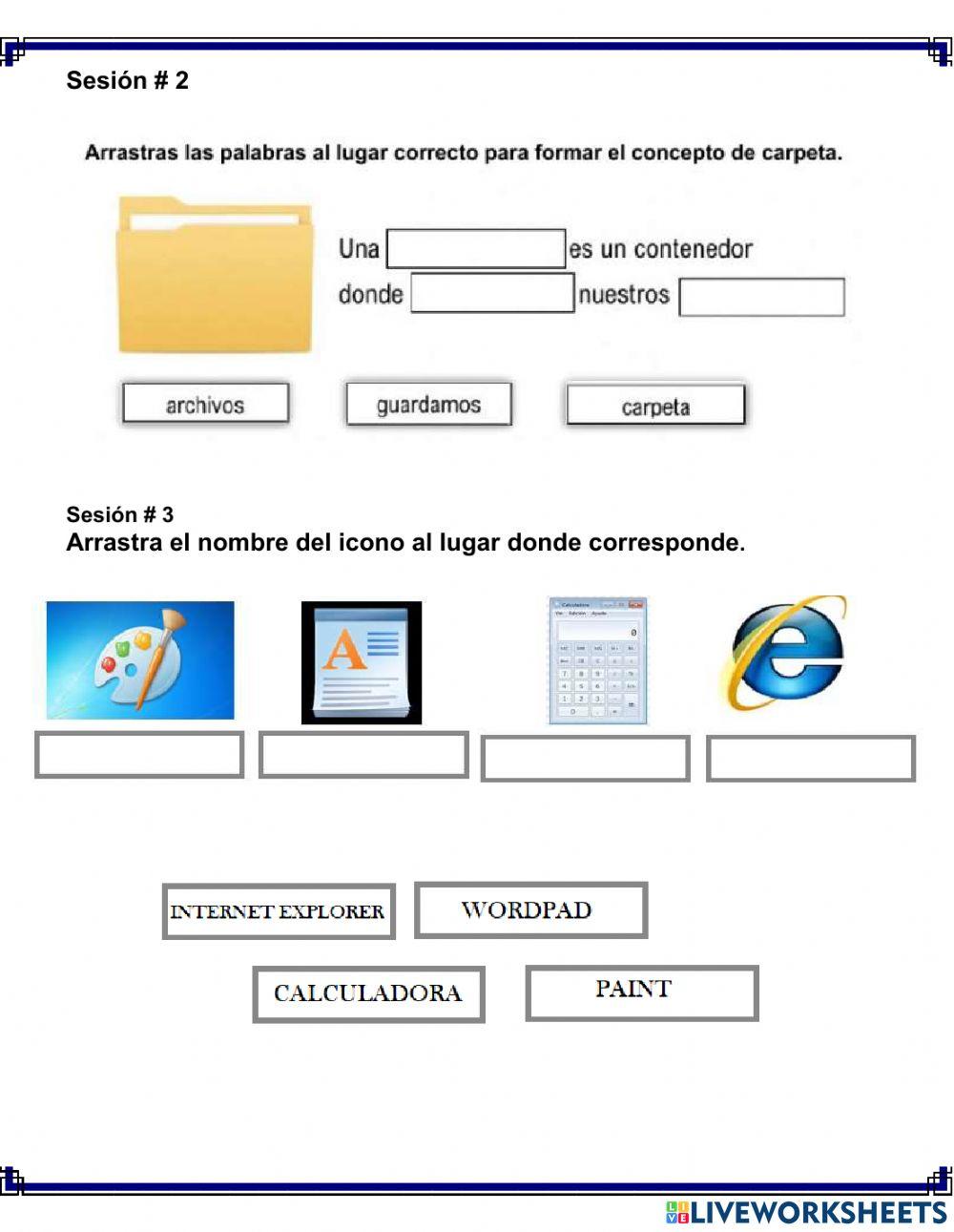 Evaluacion de Computacion worksheet for Primero Primaria | Live Worksheets