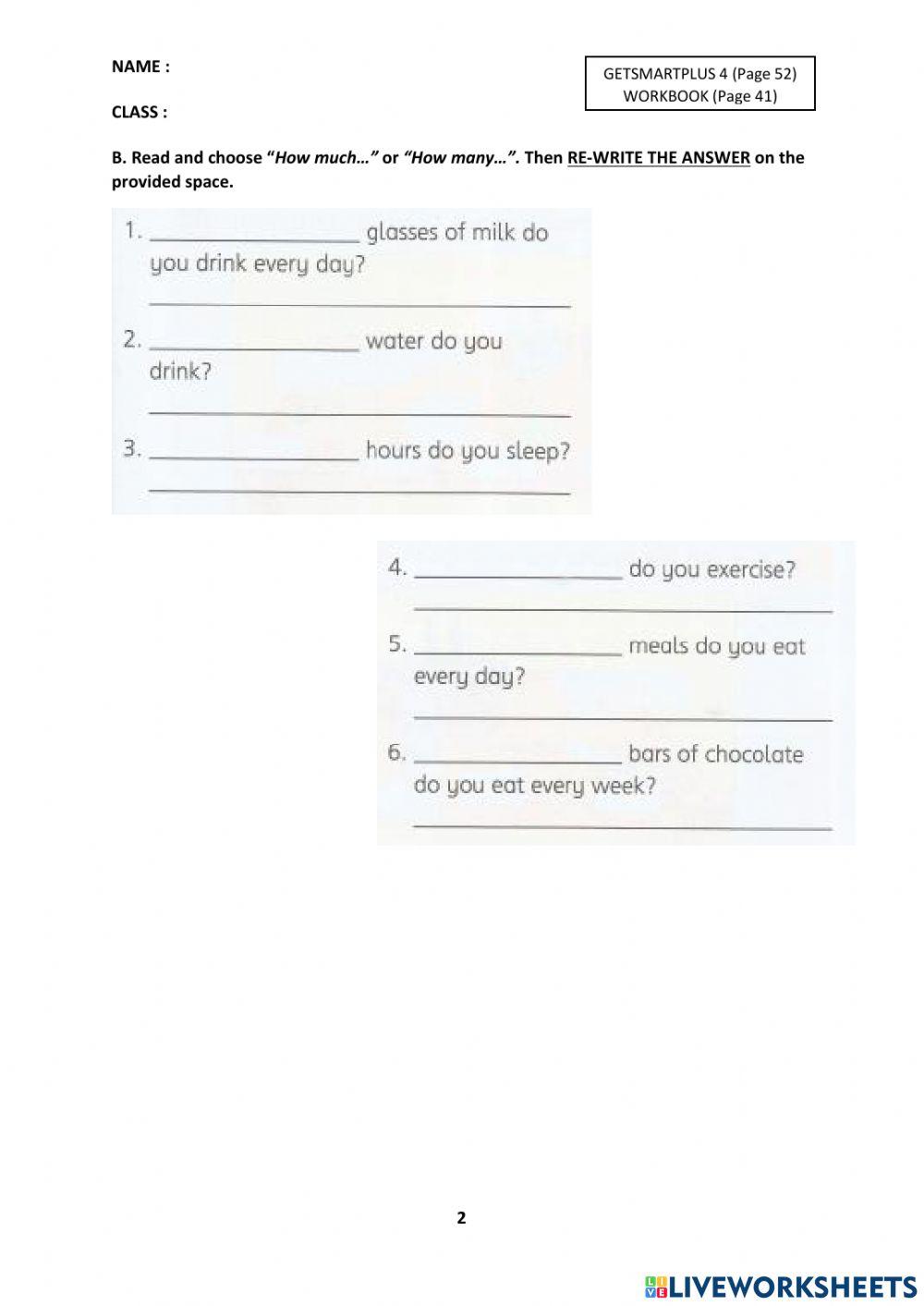 Y4 Workbook pg 41 worksheet | Live Worksheets