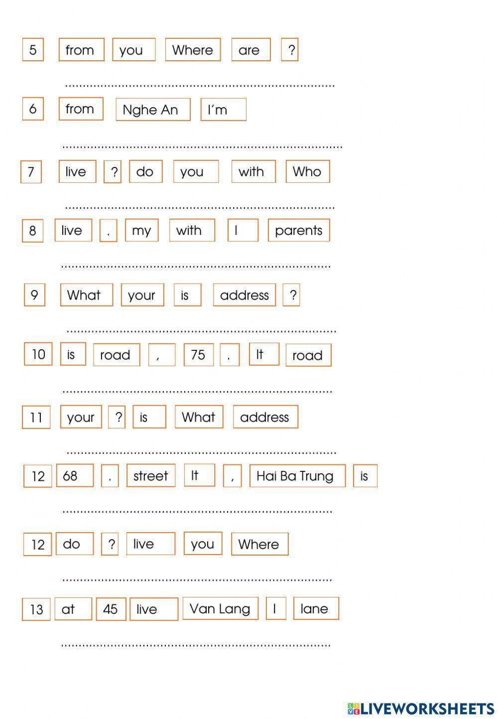 Unit 1 What's y… | Free Interactive Worksheets | 1141686