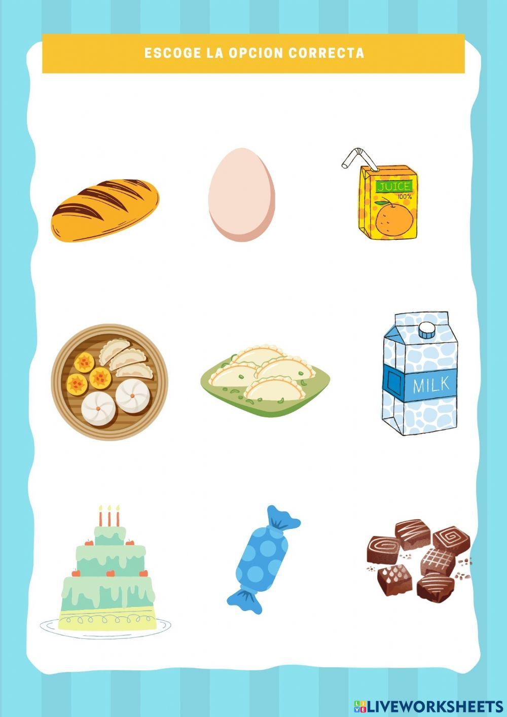 Comida 1 interactive worksheet | Live Worksheets