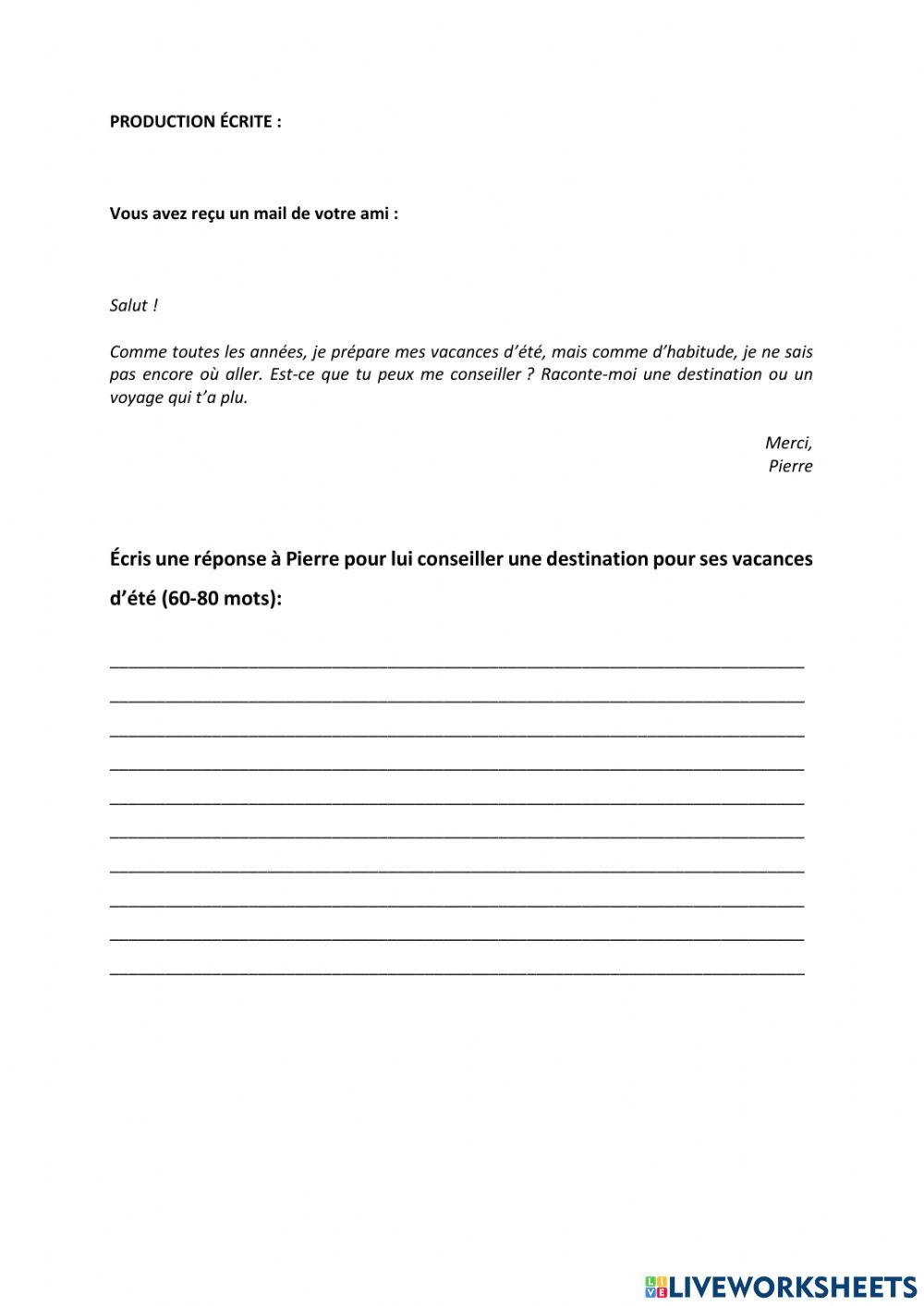 French A2 | Free Interactive Worksheets | 1142494