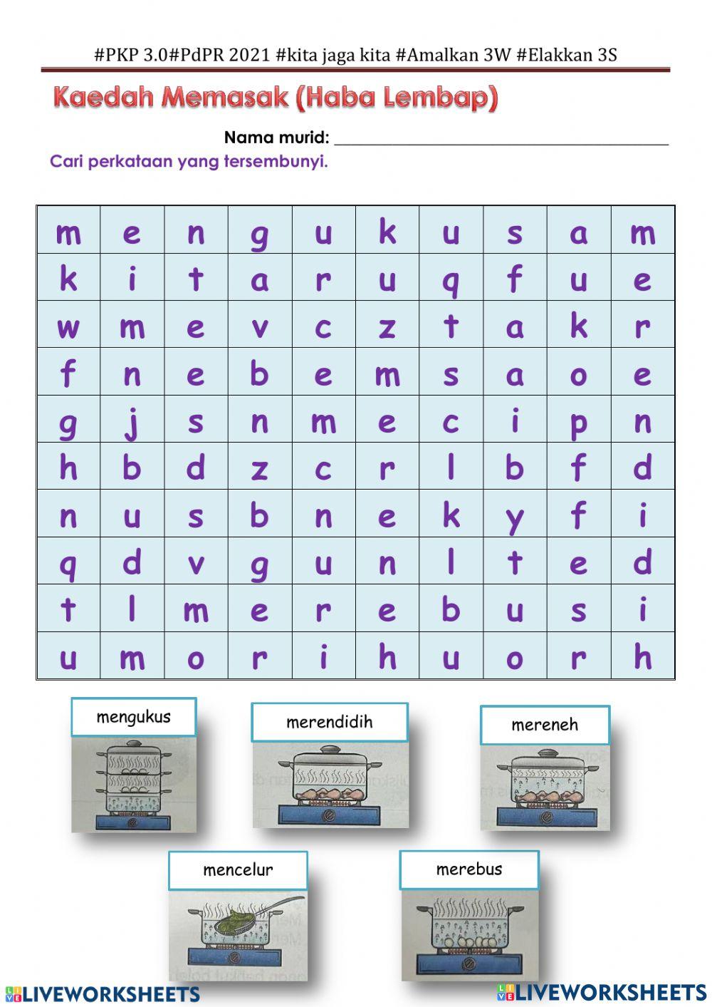 Kaedah Memasak | Free Interactive Worksheets | 1142652