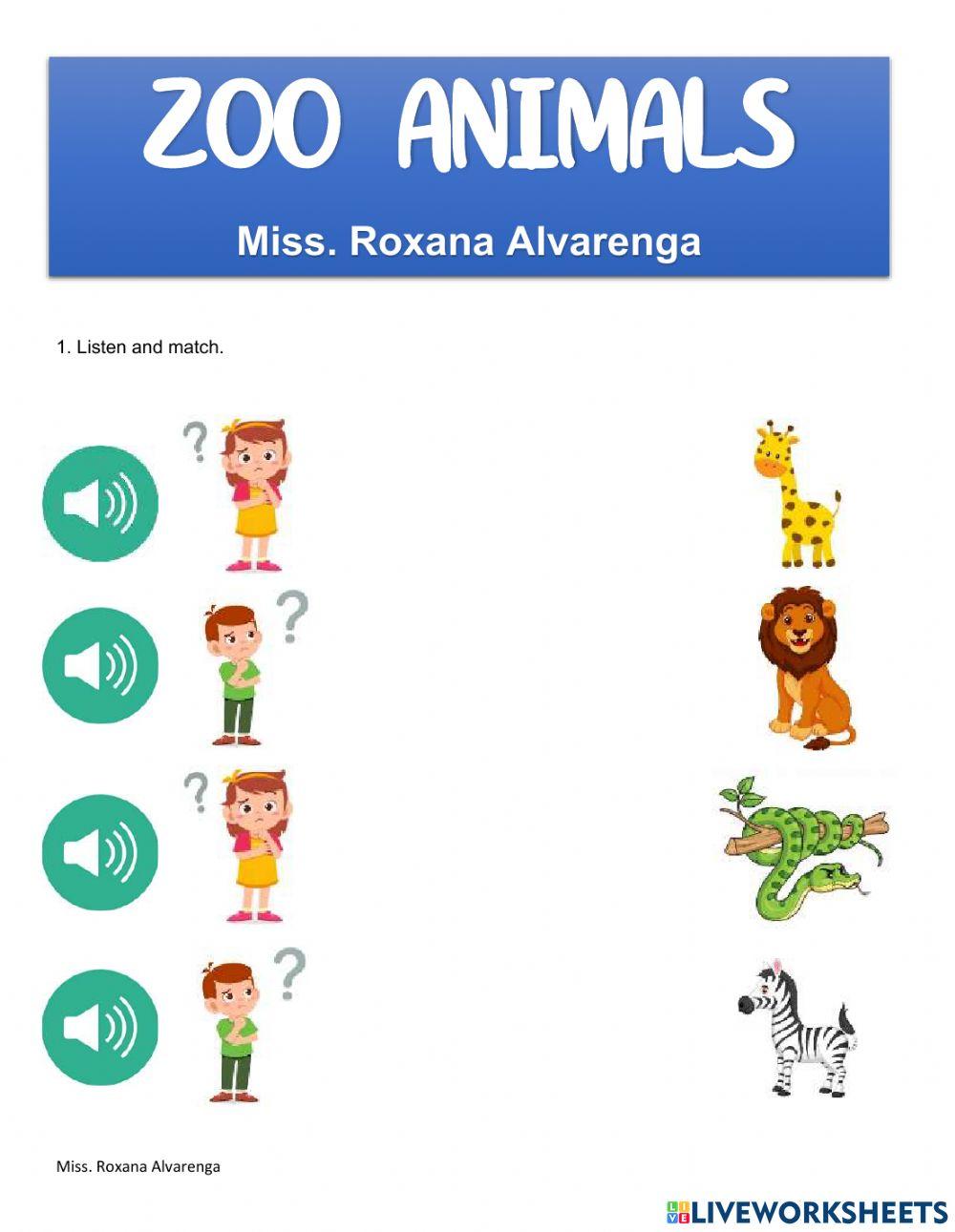Zoo animals | Free Interactive Worksheets | 1143623