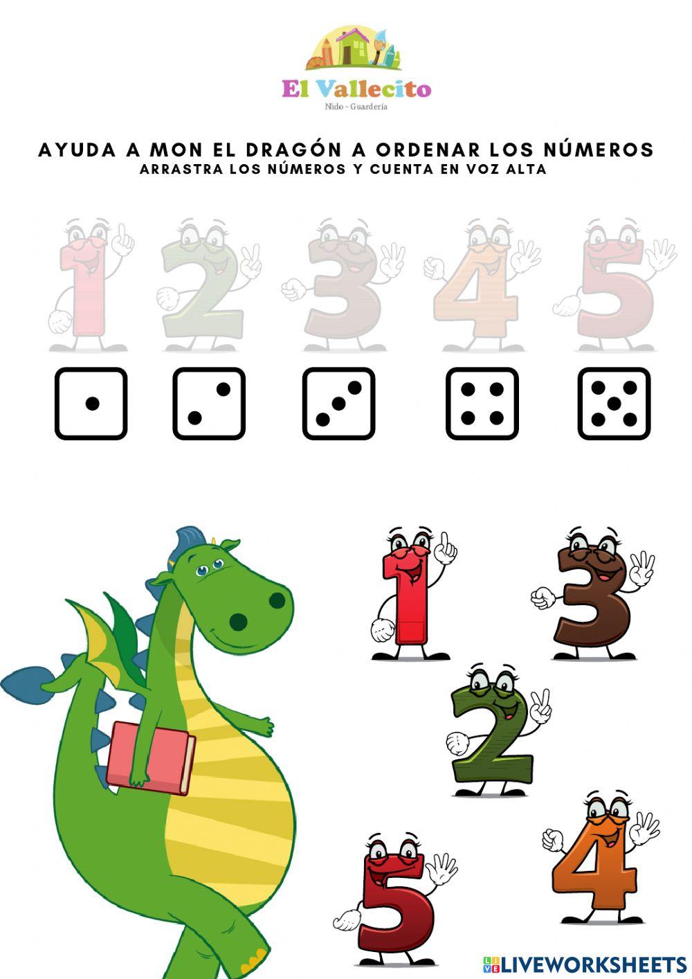 Del uno al cinco worksheet | Live Worksheets