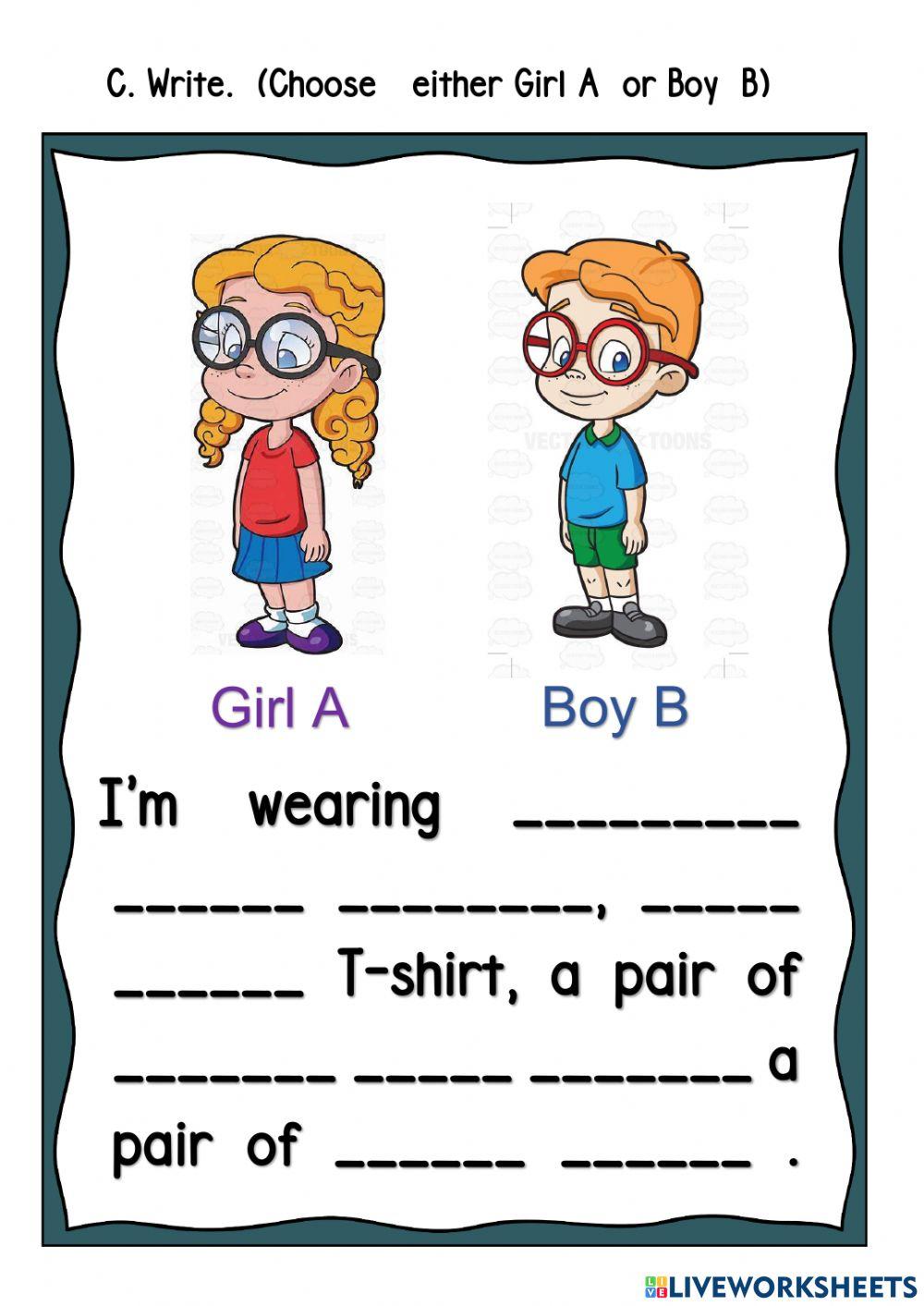 Unit 7 Get Dressed interactive activity for Year 2 | Live Worksheets