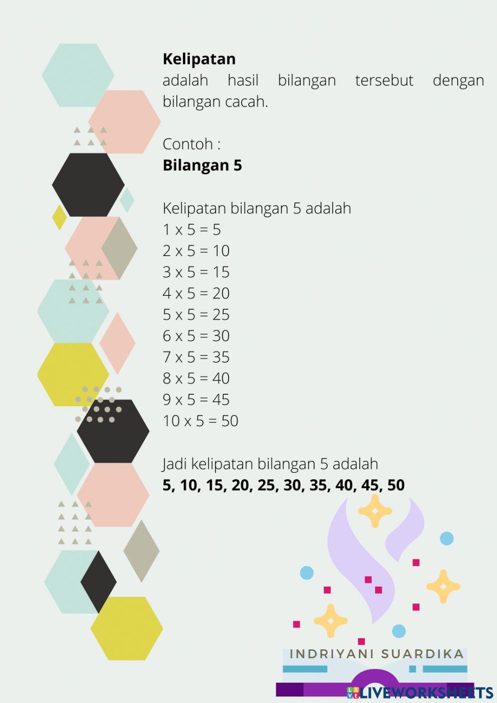 Kelipatan Bilangan activity | Live Worksheets
