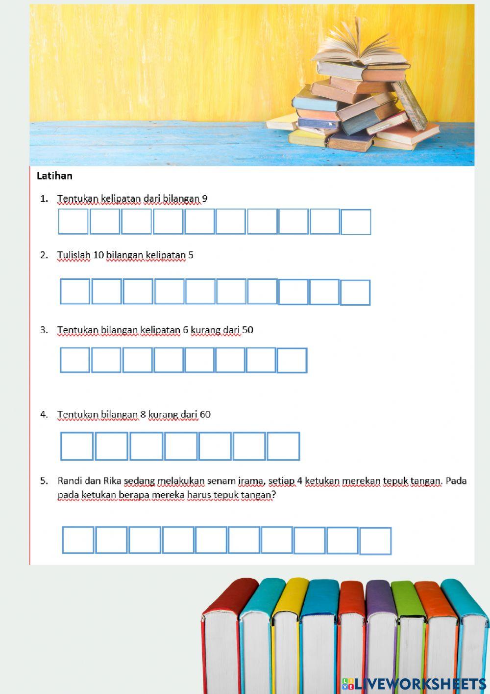 Kelipatan Bilangan activity | Live Worksheets