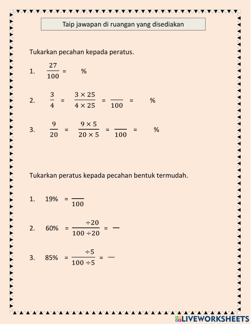 Matematik Tahun 4 exercise for TAHUN 4 | Live Worksheets