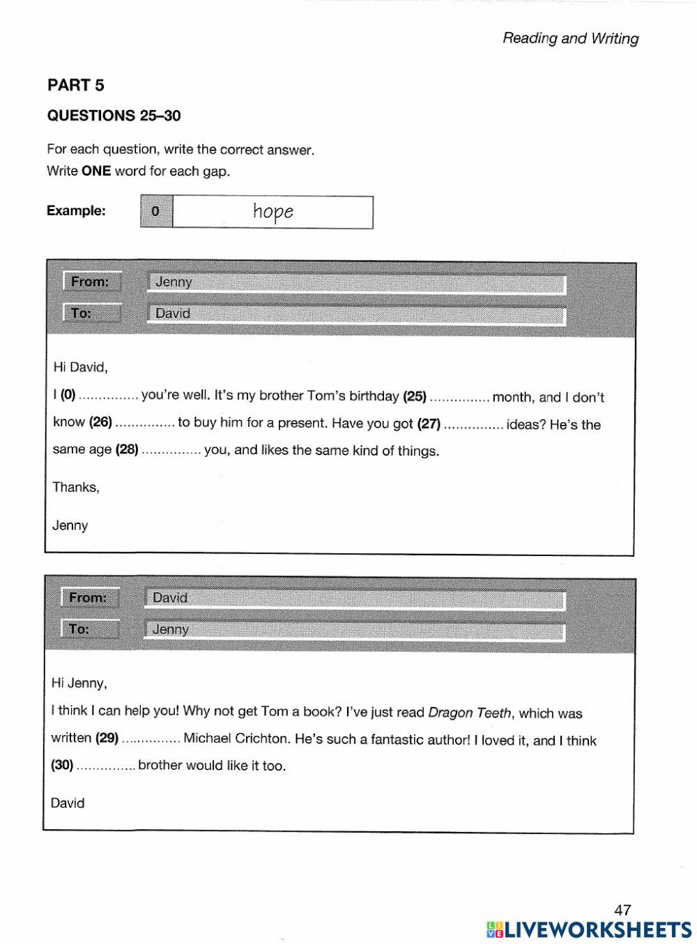 3271159 | A2 KEY 1 2020 - Reading - Test 03 | TA Day Kem