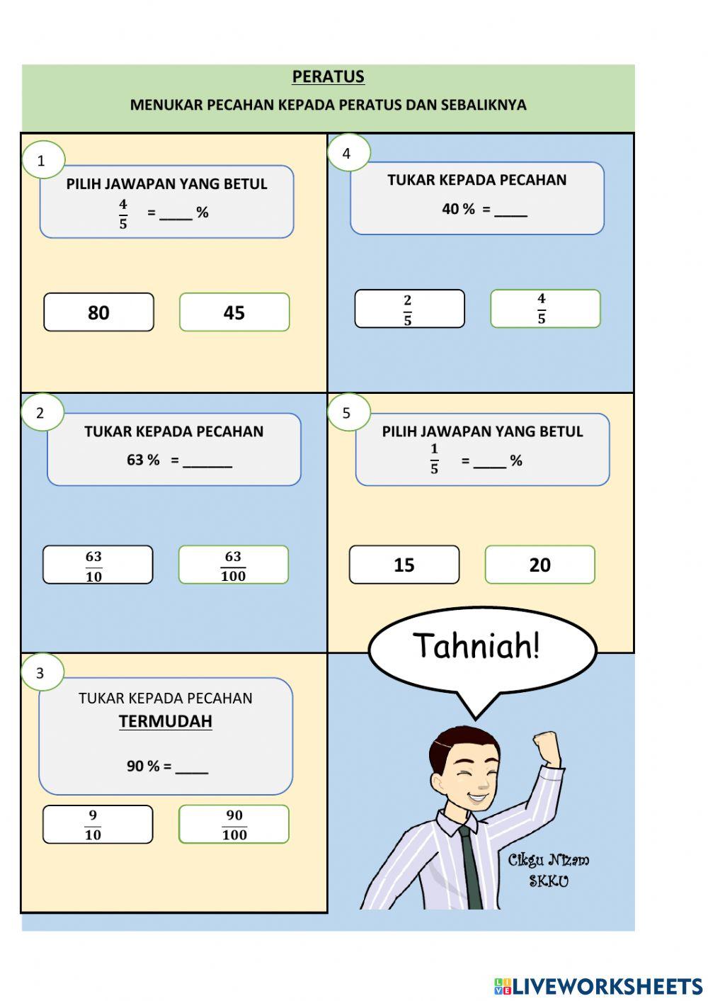 Matematik TAHUN 4 online worksheet for Tahun 4 | Live Worksheets