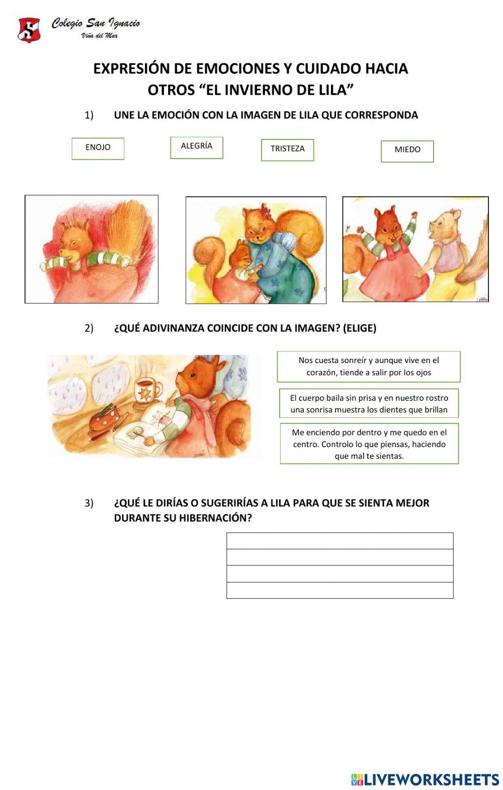 El invierno de lila worksheet | Live Worksheets
