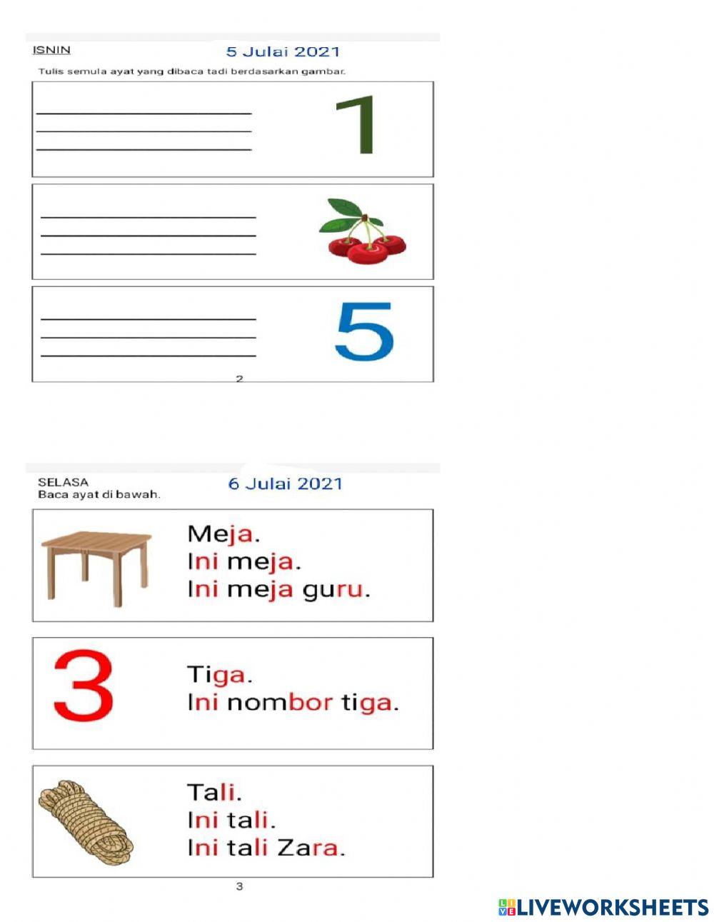 Modul Ayat KVKV(Eja, baca, salin, tulis semula, padankan-suaikan ...