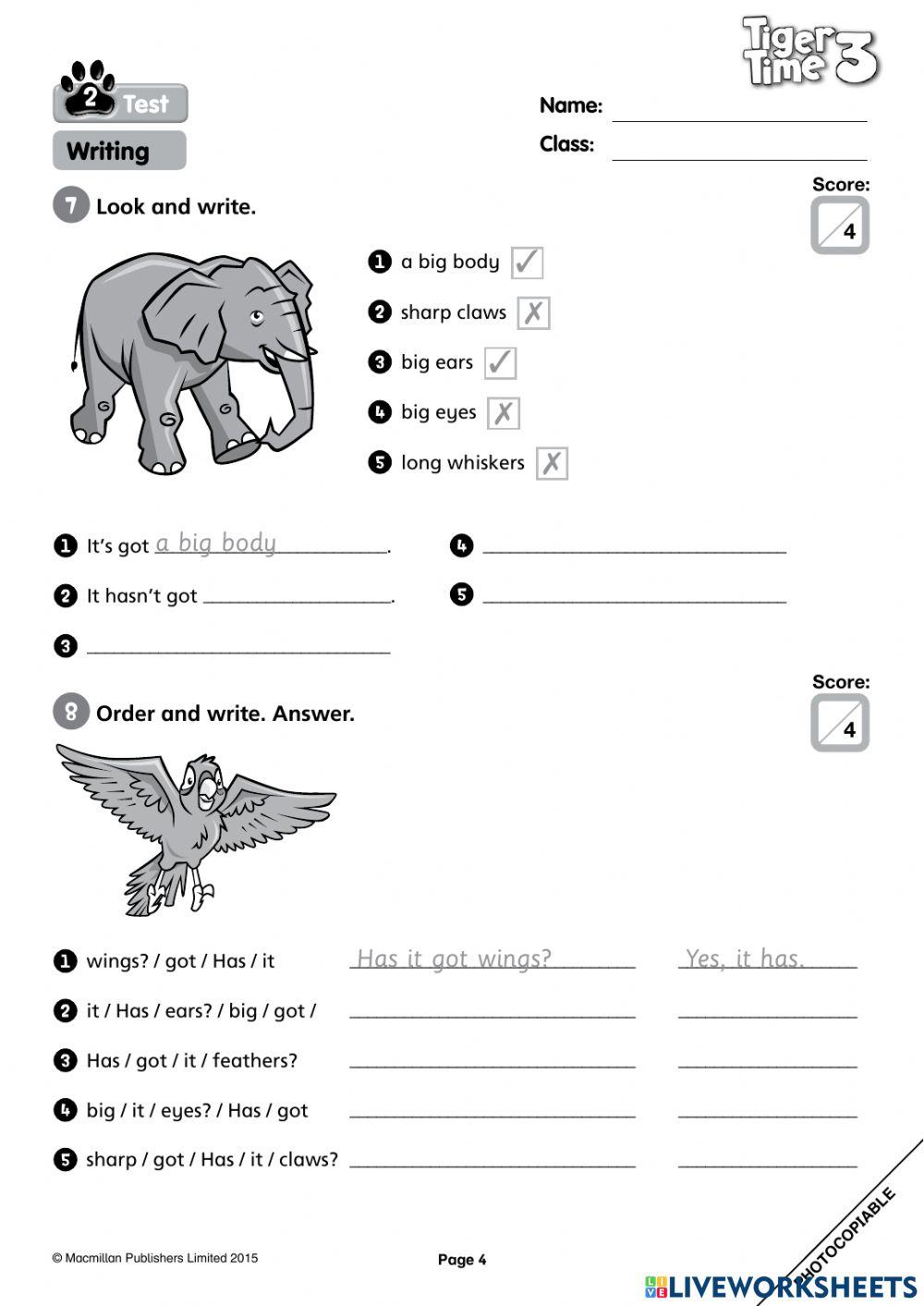 tiger time 3 unit 2 test 6654736 | ANALIA MATTEUCCI