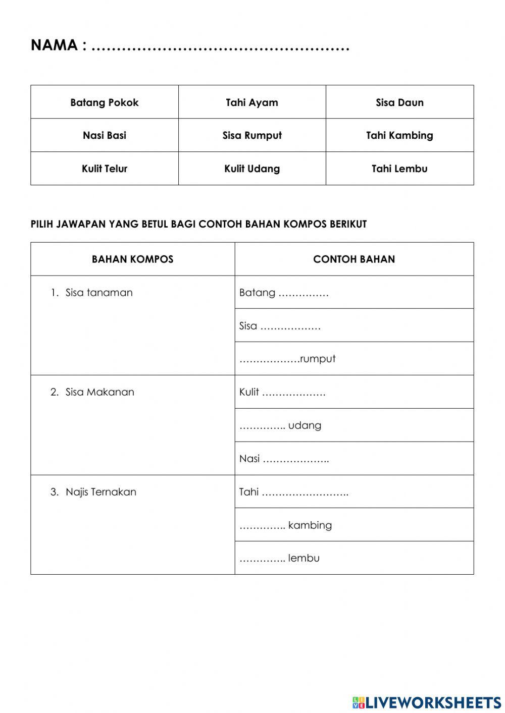 1146235 | Pertanian | zaidimasri | LiveWorksheets