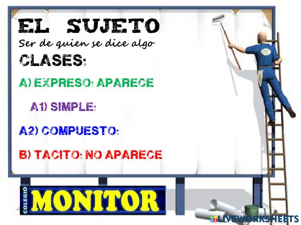 El sujeto free exercise | Live Worksheets