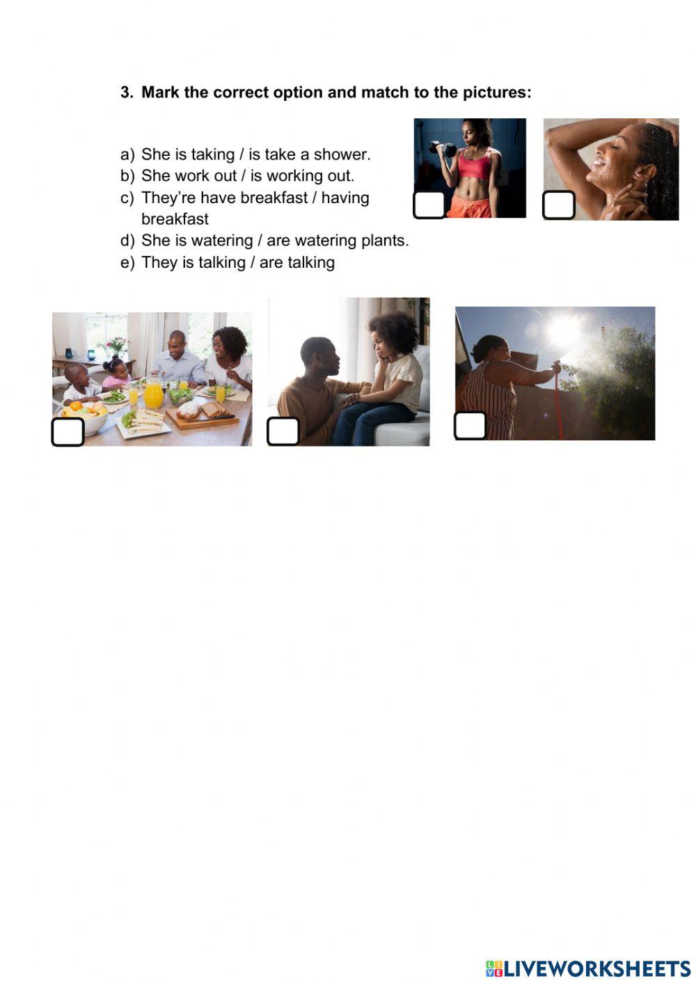 Present Continuous online exercise for Basic | Live Worksheets