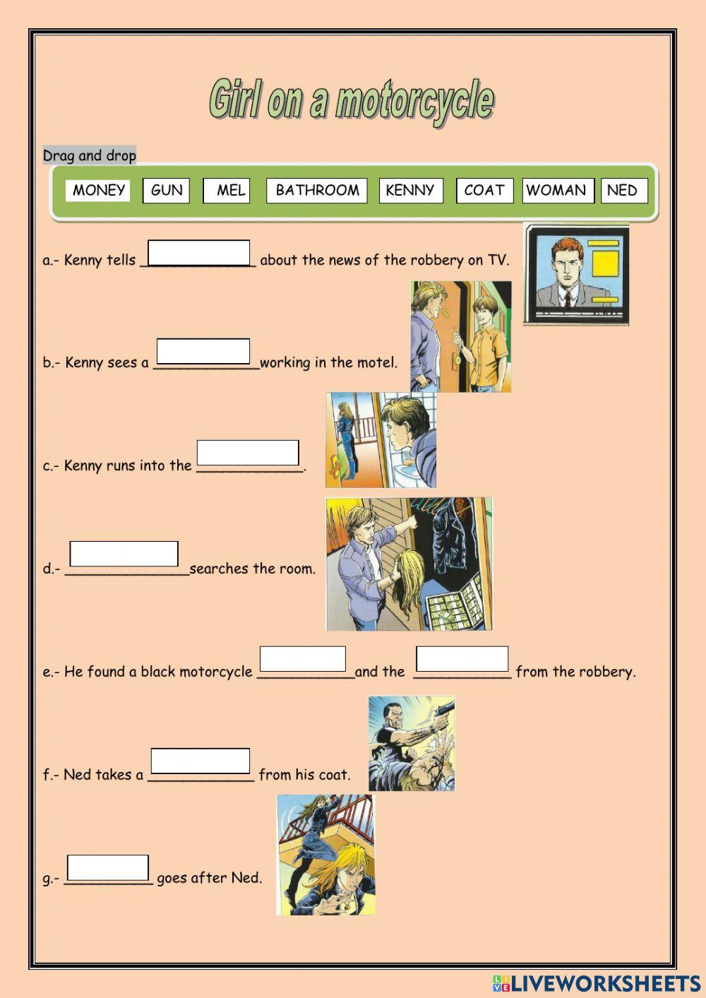 Girl on a motor… | Free Interactive Worksheets | 1147070