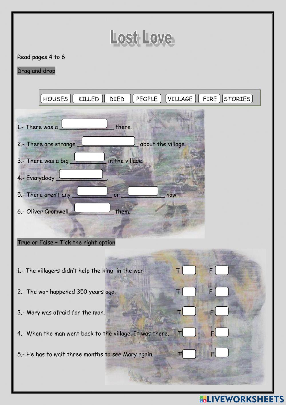 Lost Love worksheet | Live Worksheets