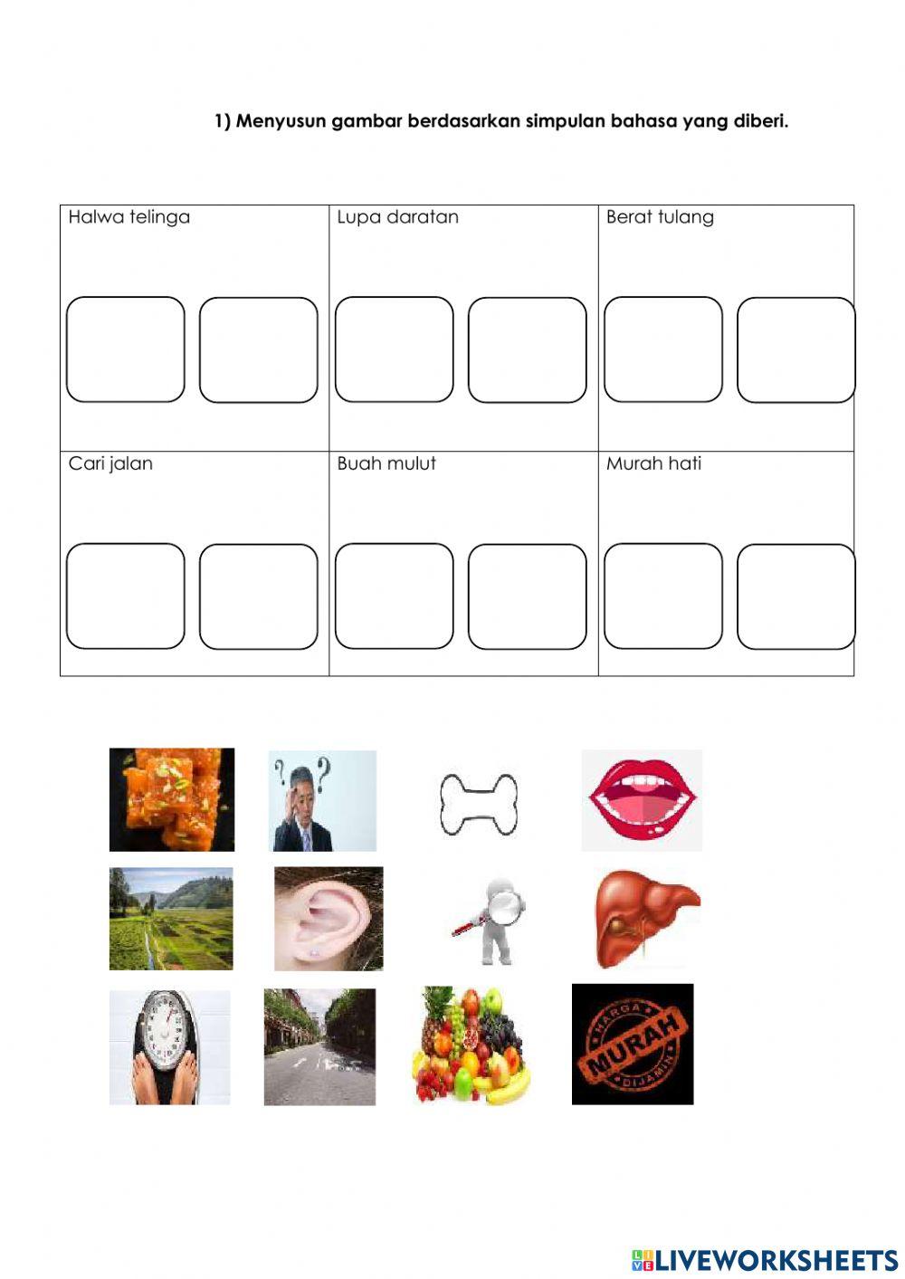 Simpulan Bahasa Online Exercise For Tahun 3 Live Worksheets