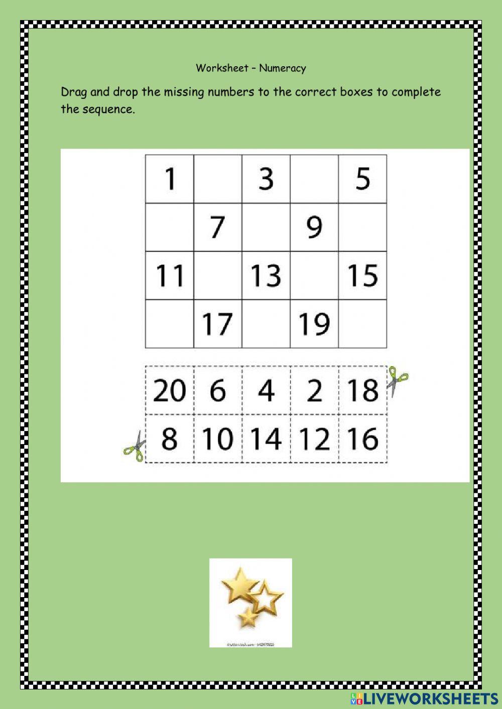 Numeracy interactive activity for Kindergarten | Live Worksheets