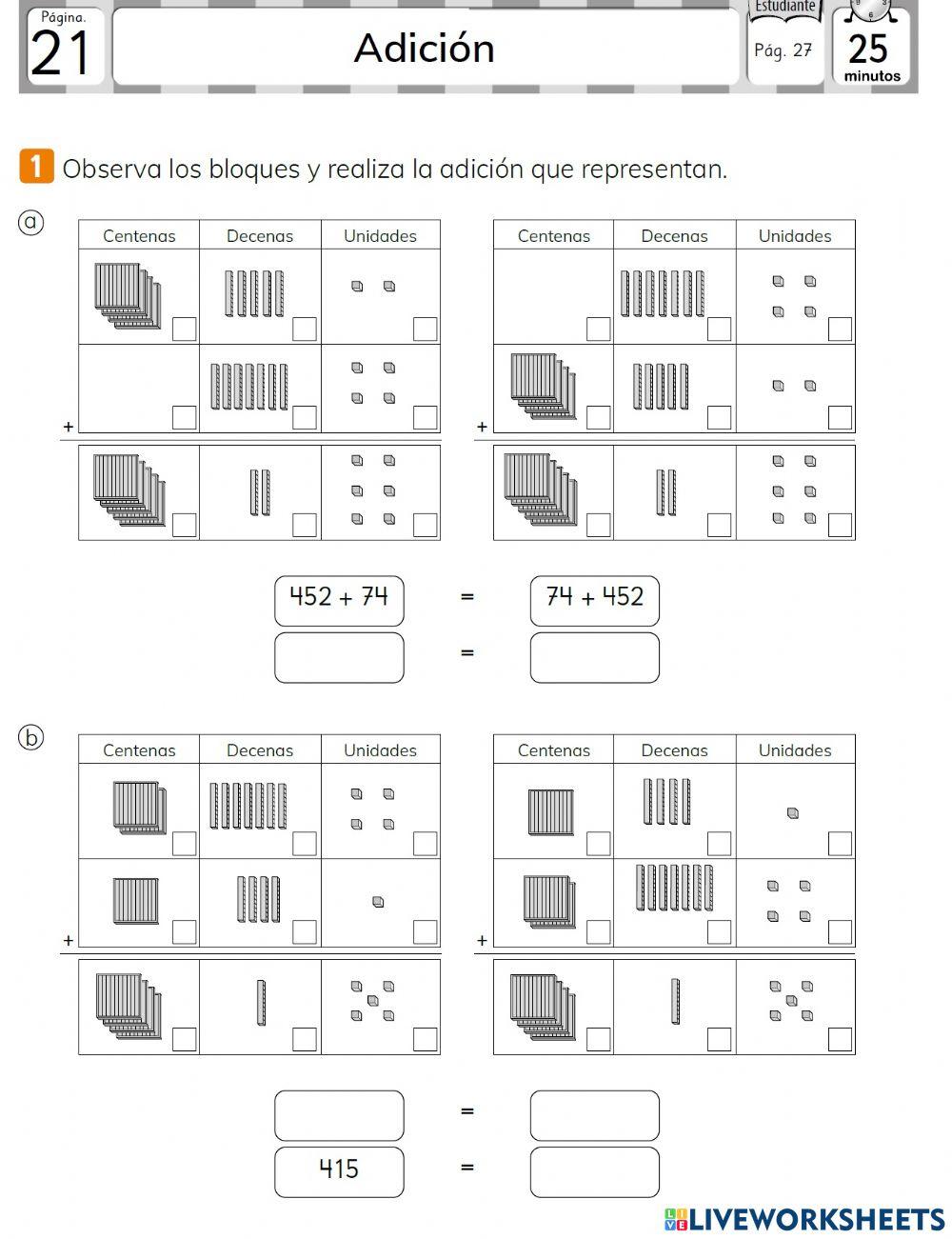 Suma | Free Interactive Worksheets | 1149044