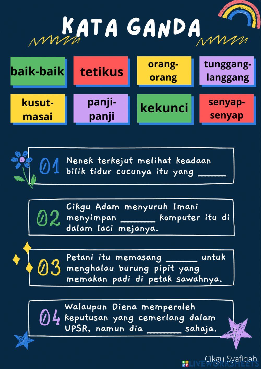1149275 | Kata ganda | NURUL SYAFIQAH BINTI MUNAHIR