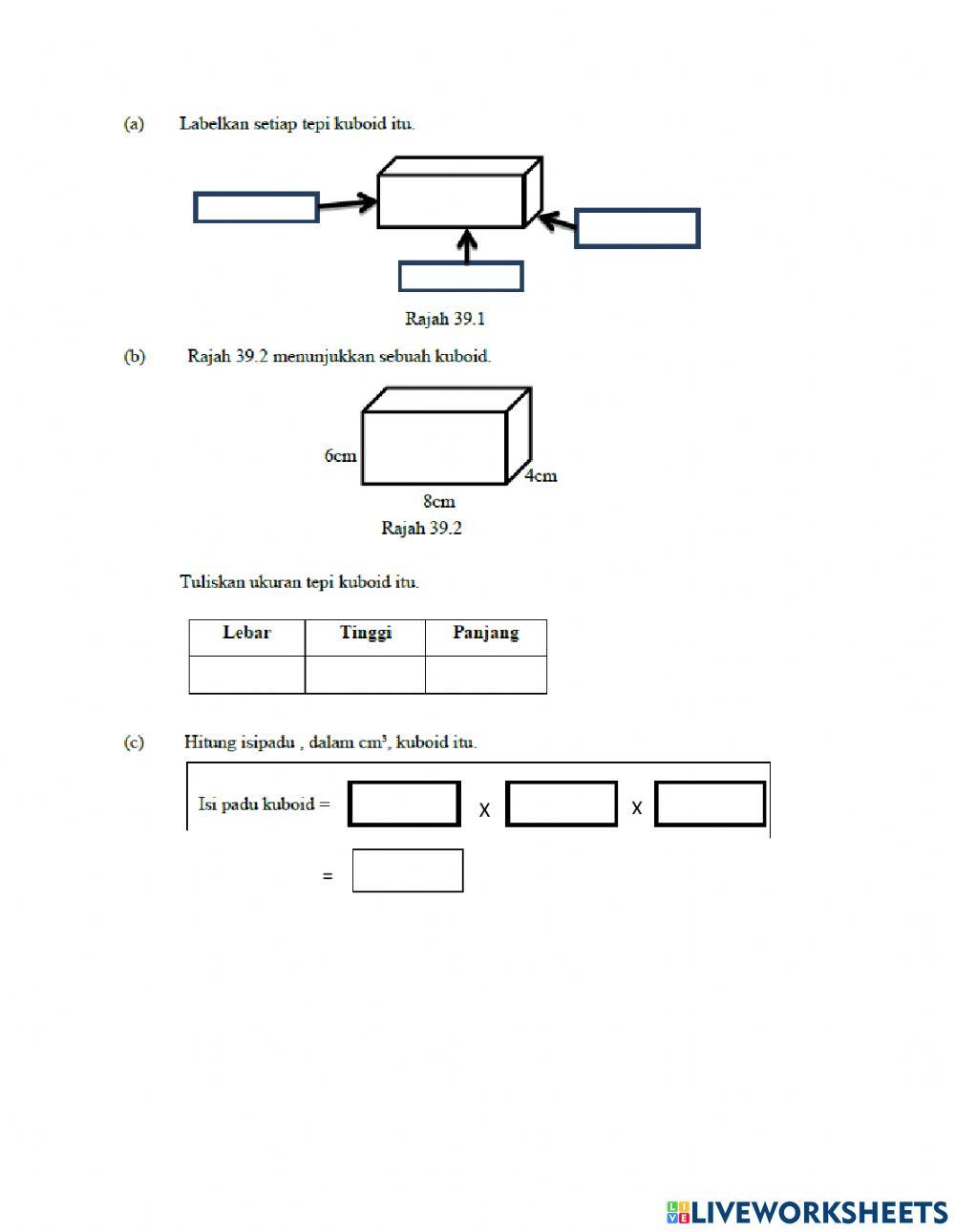 Ruang | Free Interactive Worksheets | 1150032