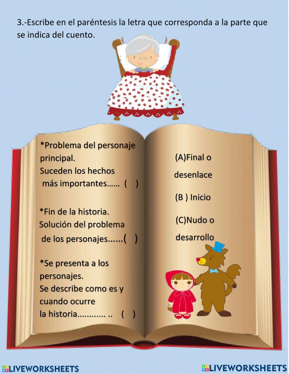 El cuento, elementos y estructura IDENTIFICAR LAS PARTES