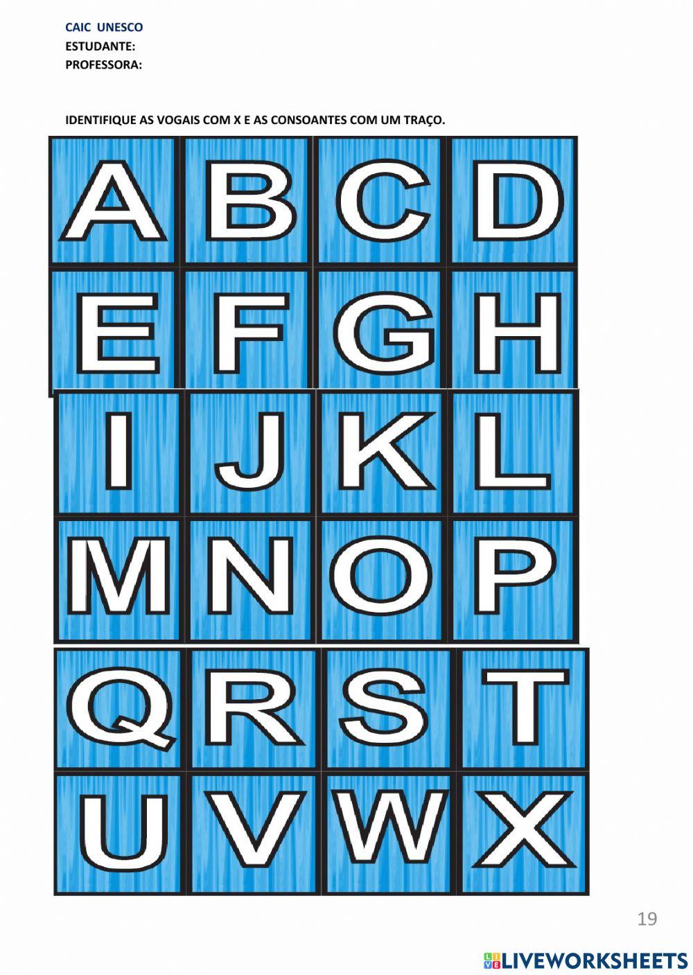 Alfabeto online exercise for PRIMEIRO ANO FUNDAMENTAL | Live Worksheets