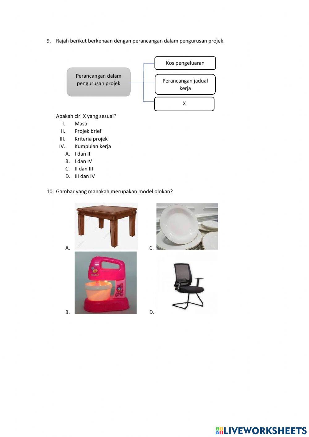 Bab 3: proses reka bentuk interactive worksheet | Live Worksheets