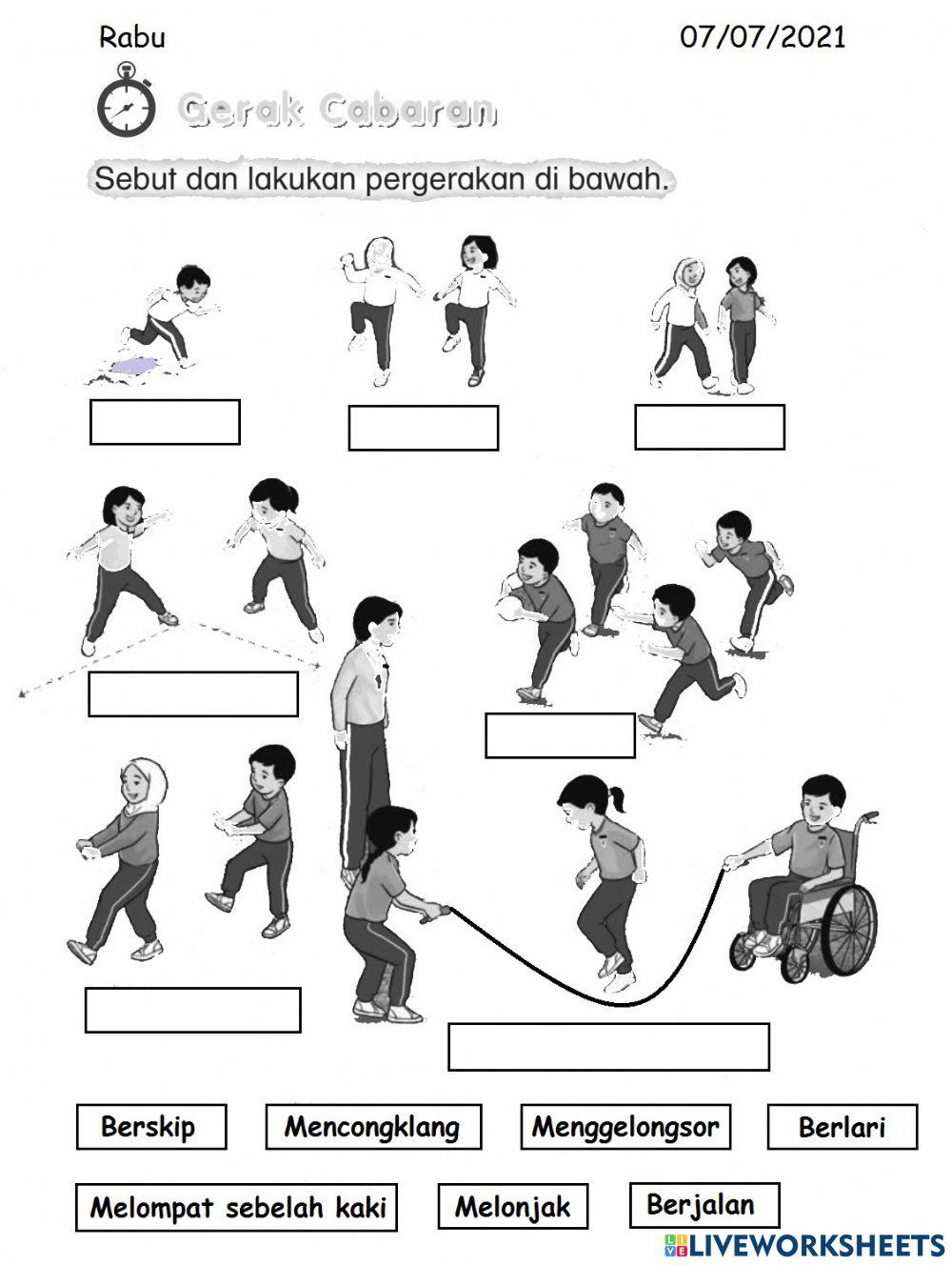 Gerak Cabaran online worksheet | Live Worksheets