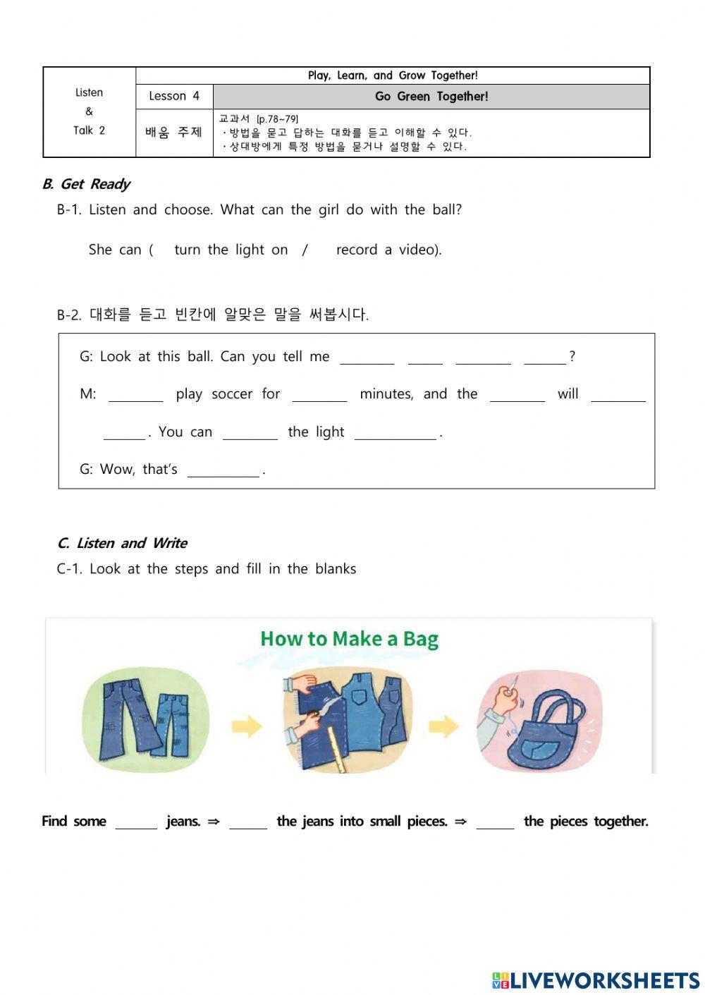 Go Green Together interactive worksheet | Live Worksheets